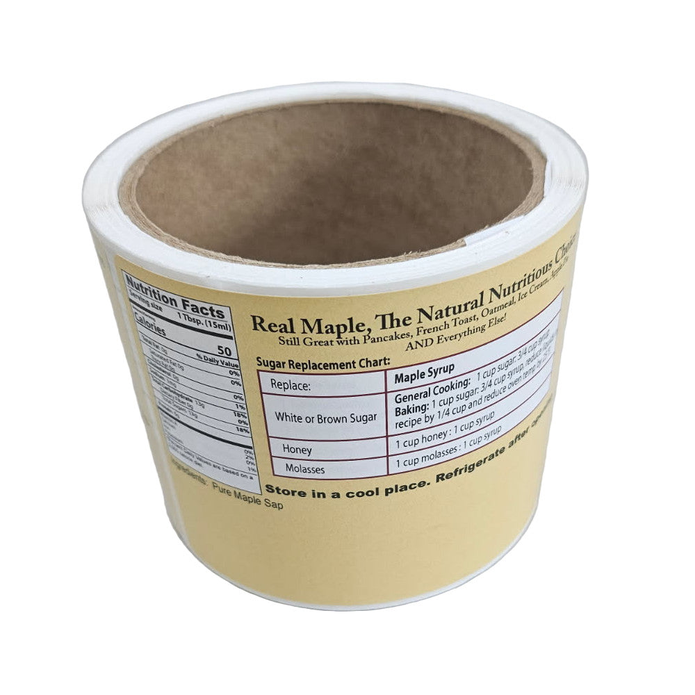 16 oz Decanter Back Label with Nutritional Label — Bascom Maple Farms Inc